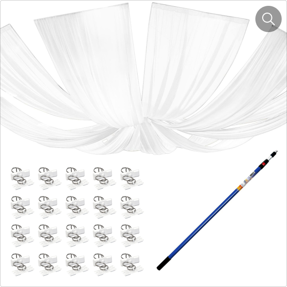 Ceiling drape custom made (flowy sheer panels) panel kits – event-ceiling